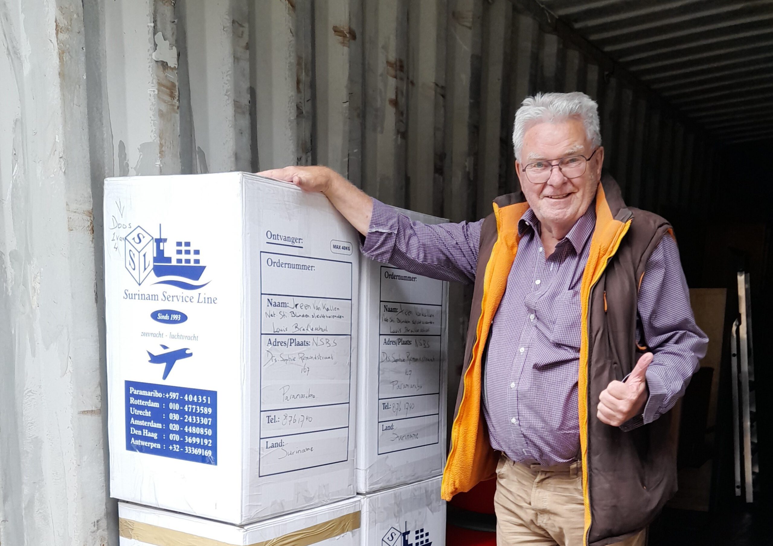 Leer- en hulpmiddelen voor Louis Brailleschool onderweg naar Suriname ...